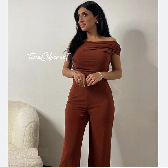 Zara | Pants & Jumpsuits | Bloggers Fave Zara 2 Piece Coord Pants And Top Set Terracotta Sz S ...